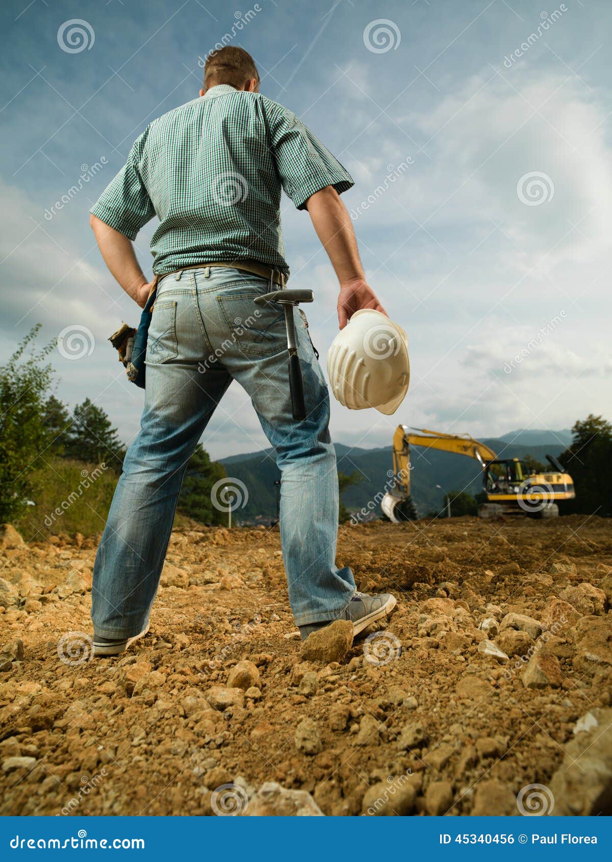Male Engineer Inspecting Construction Stock Photo - Image of employment ...