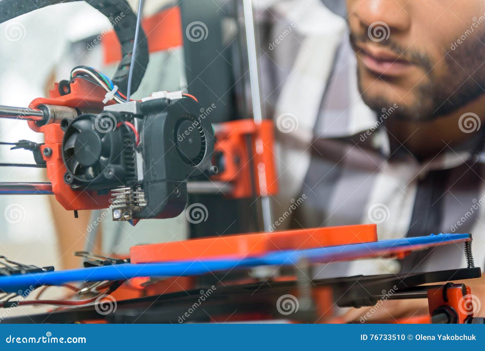 Male Engineer is Interested in 3d Printing Stock Photo - Image of male ...
