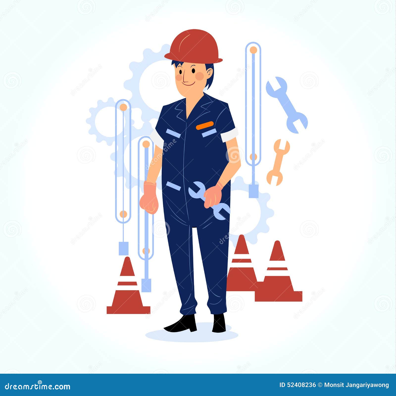 Male Engineer Professional Vector Illustration Stock Vector ...