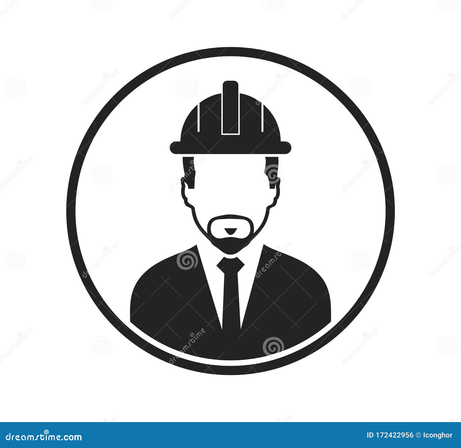 Male Engineer Profile Icon. Stock Vector - Illustration of hard, person ...
