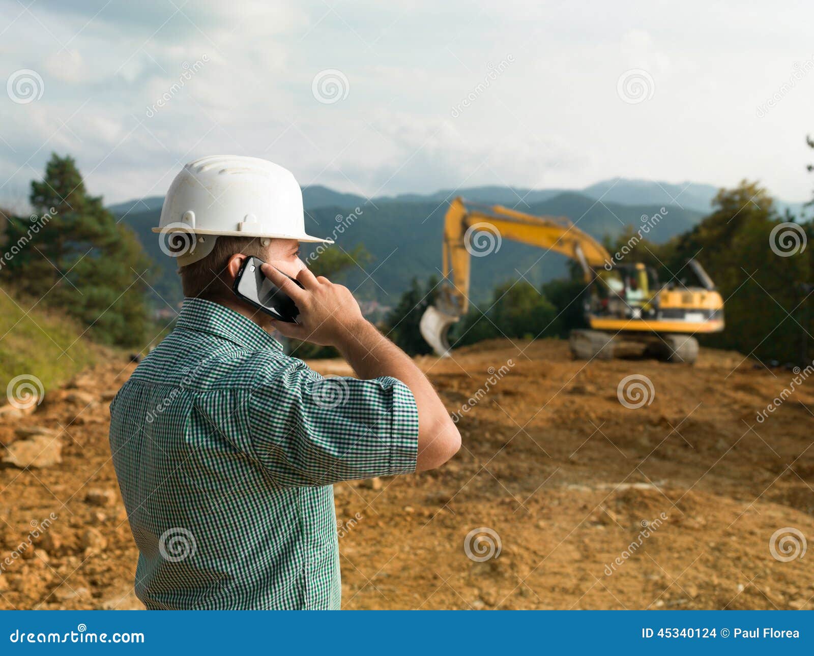 Male Engineer Talking on the Phone Stock Photo - Image of lifestyle ...
