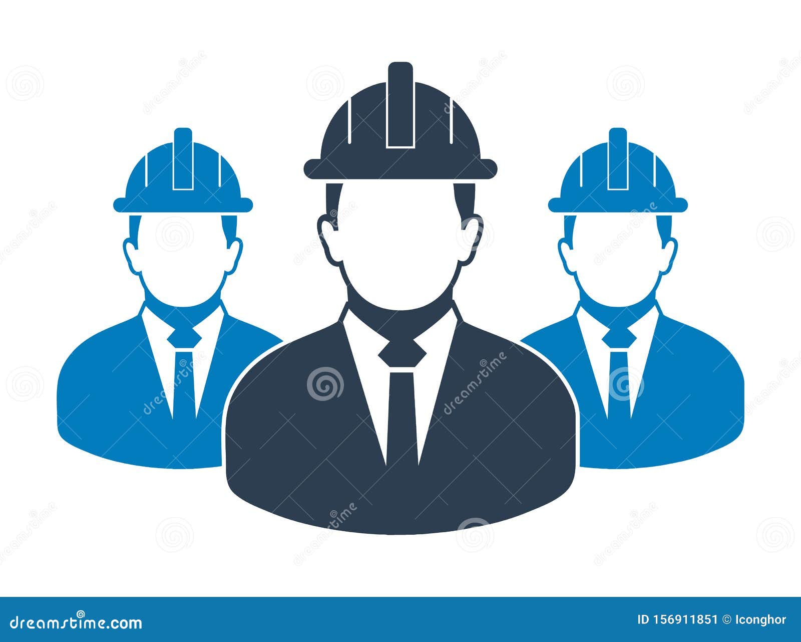 Male Engineer Team Icon. stock vector. Illustration of worker - 156911851