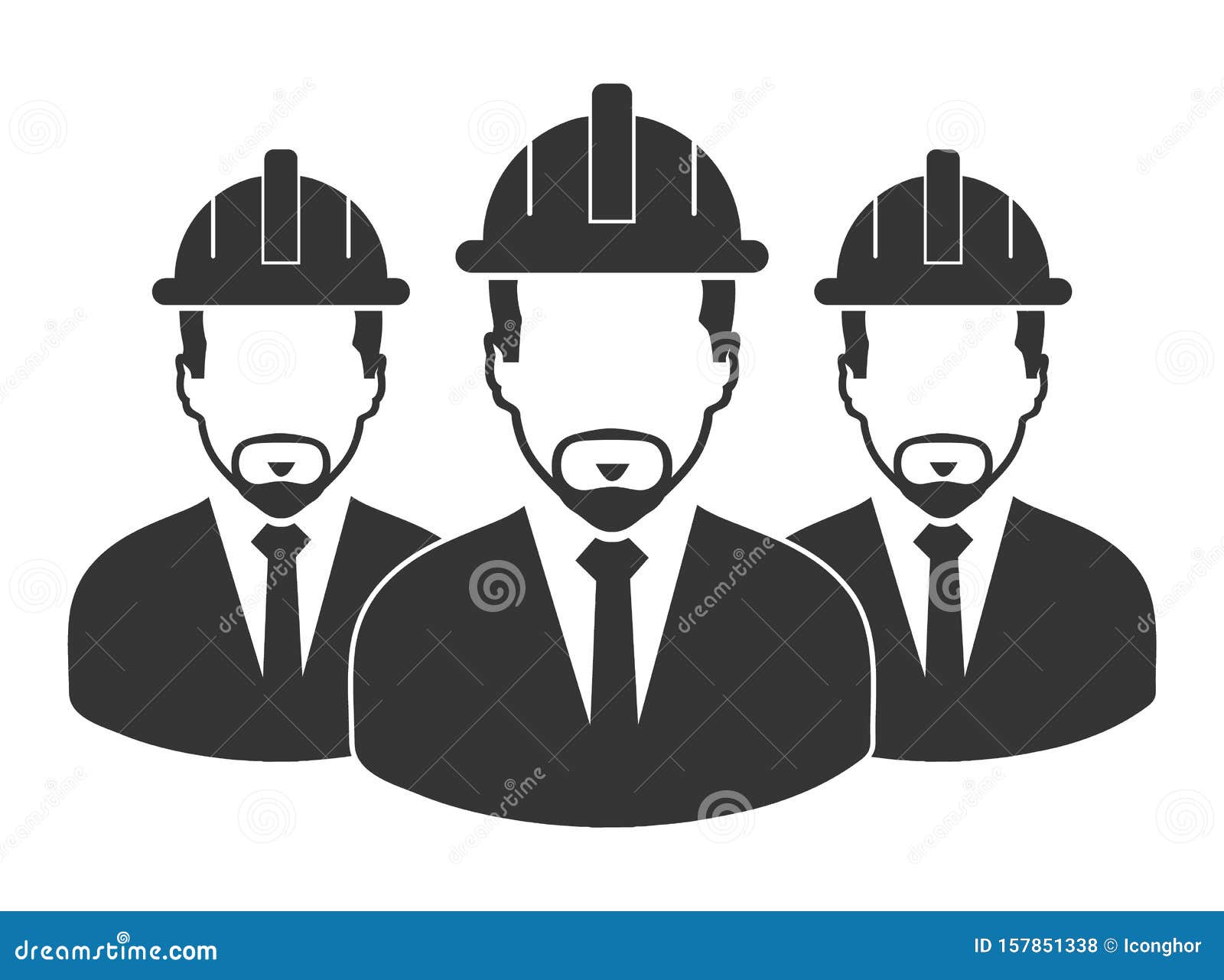 Male Engineer Team Icon. stock vector. Illustration of safety - 157851338
