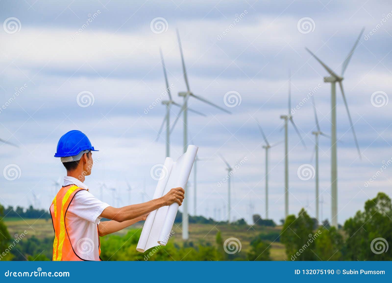 Male Engineer with Wind Energy Development the Future Stock Photo ...