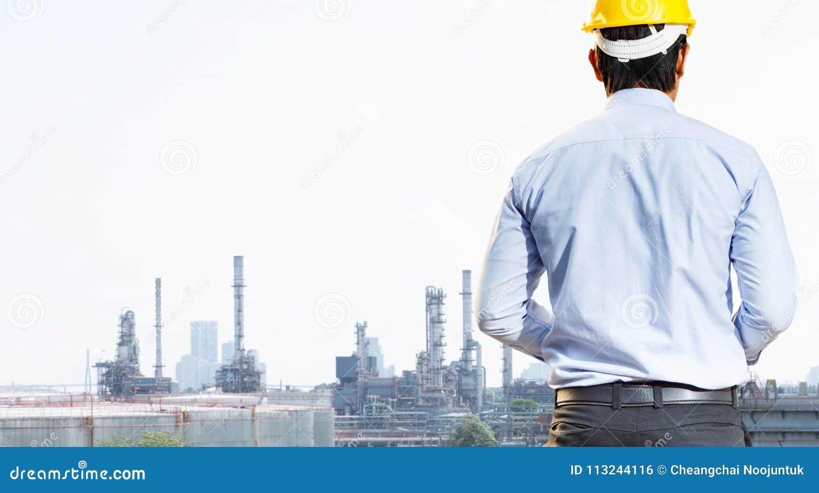 Male engineer refinery. stock photo. Image of factory - 113244116