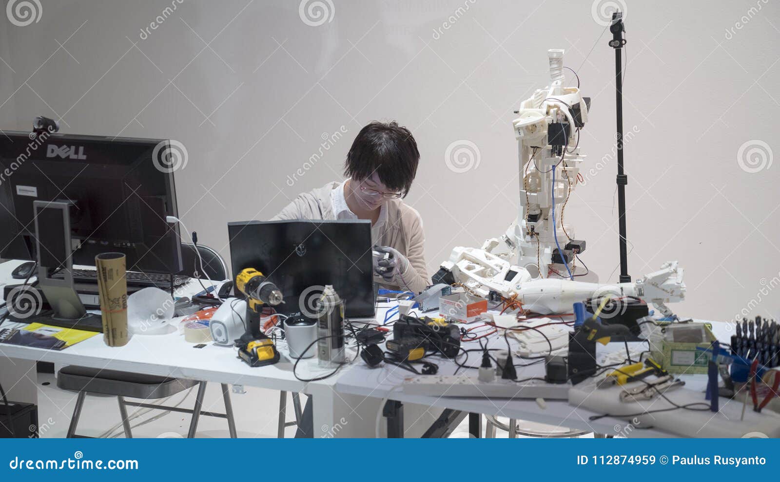 Male Engineer Working on Robotics Project Editorial Stock Image - Image ...