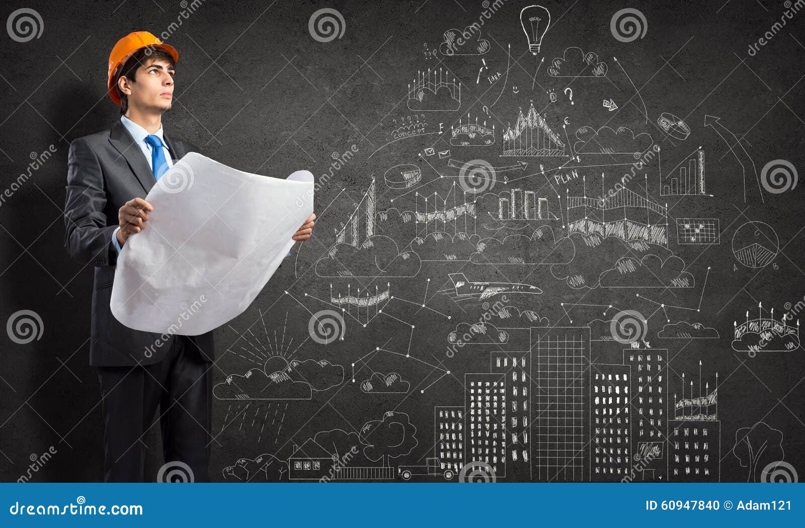 Male engineer stock photo. Image of brainstorm, building - 60947840