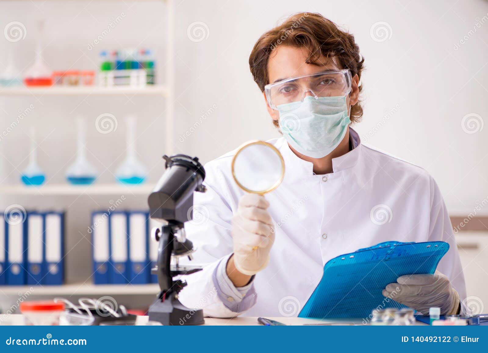 The Male Entomologist Working in the Lab on New Species Stock Photo ...