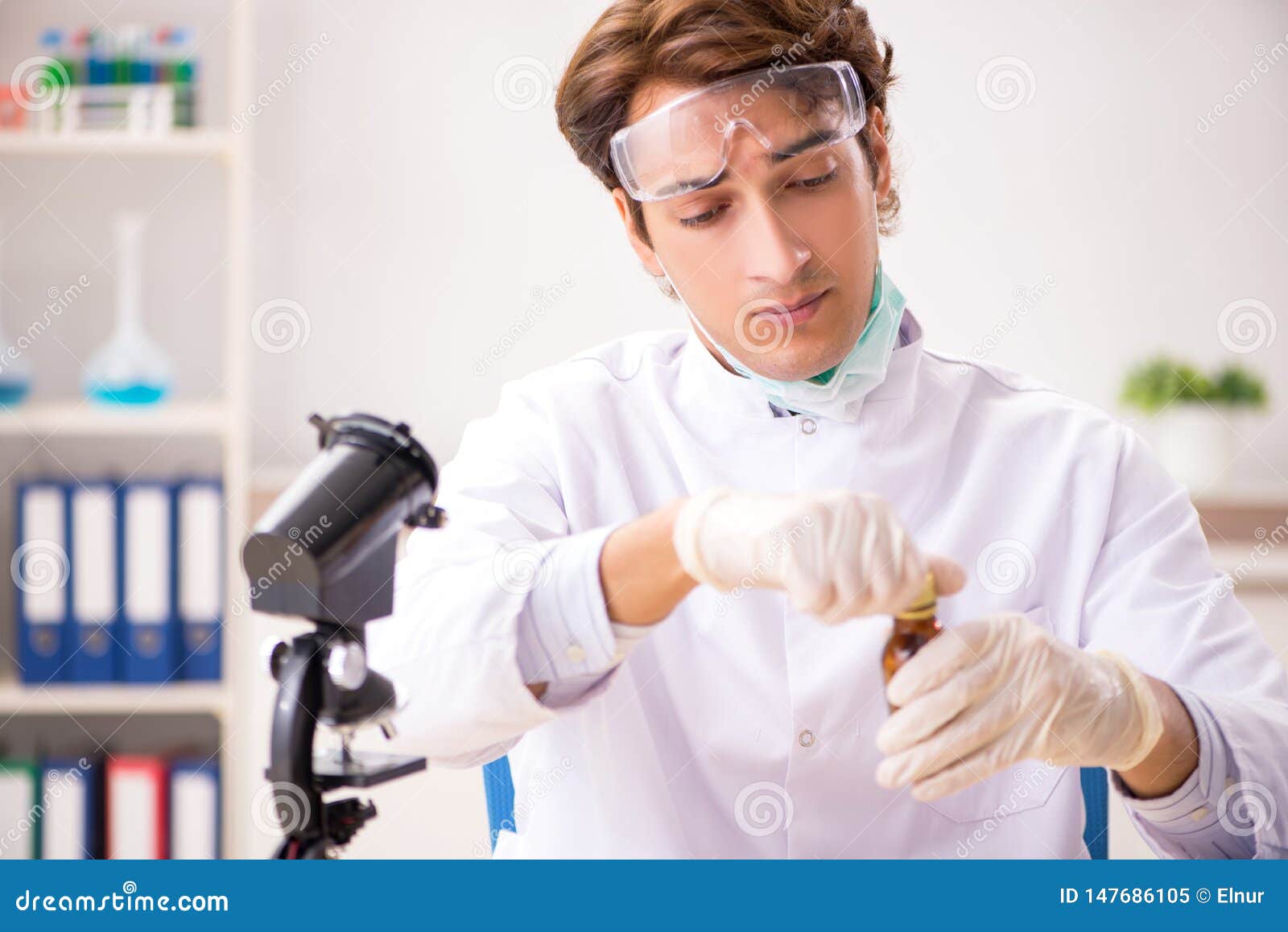 The Male Entomologist Working in the Lab on New Species Stock Image ...