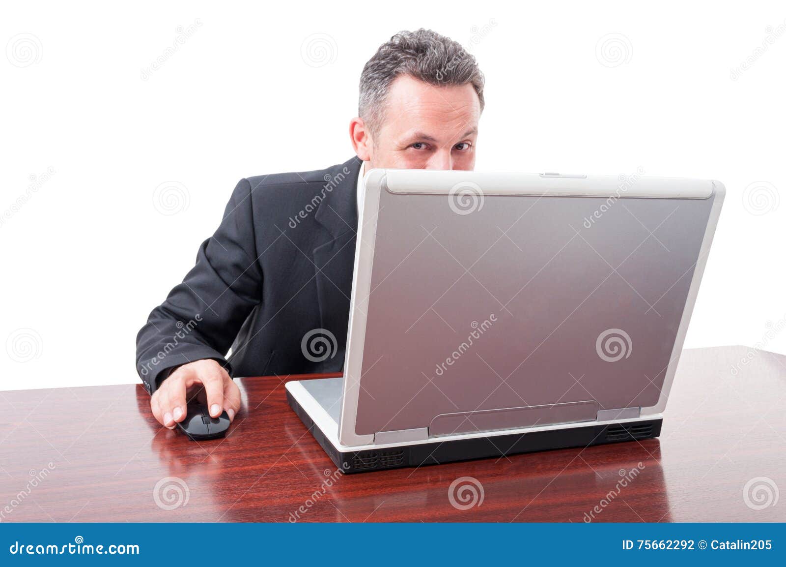 Male Entrepreneur Working on His Computer Stock Photo - Image of boss ...