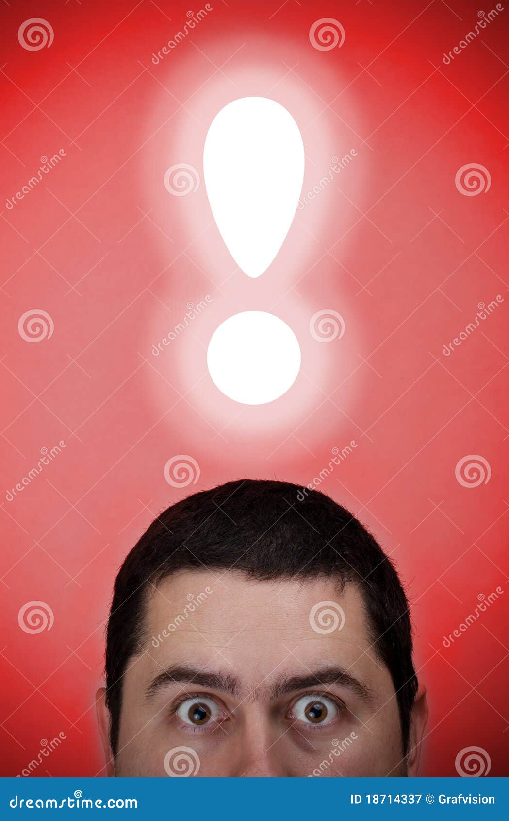 Male with a Exclamation Mark Stock Image - Image of hair, brain: 18714337