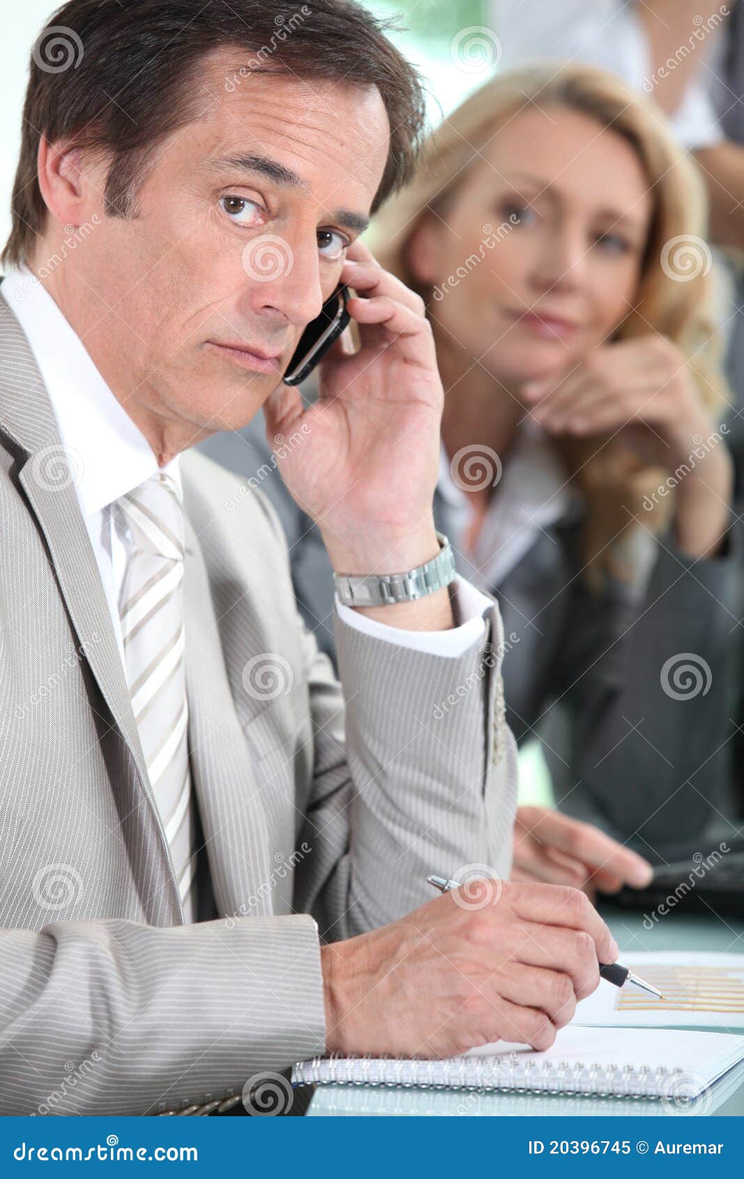 Male Executive on Cellphone Stock Image - Image of leadership ...