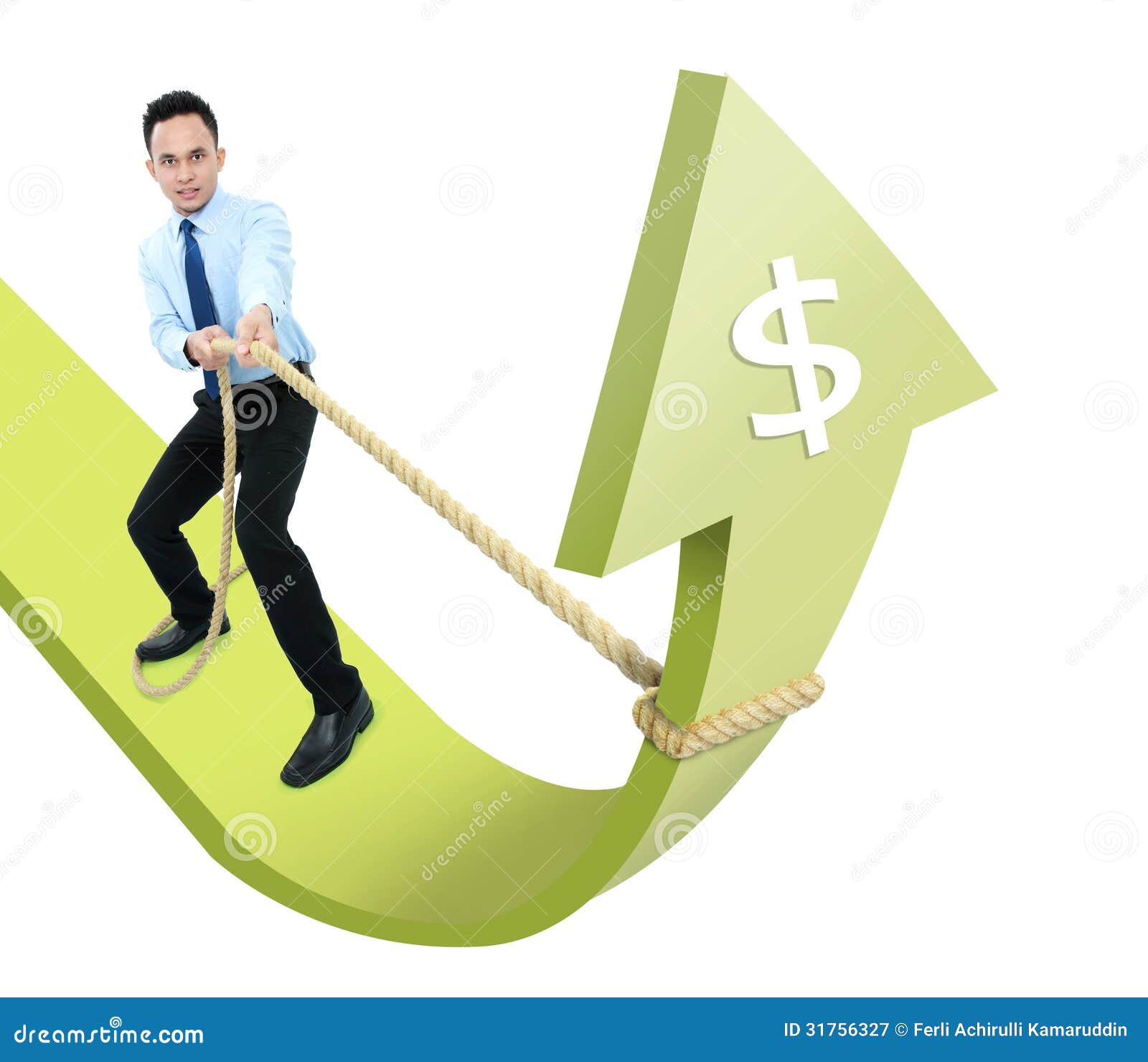 Male Worker Pulling Arrow Stock Photos - Free & Royalty-Free Stock ...