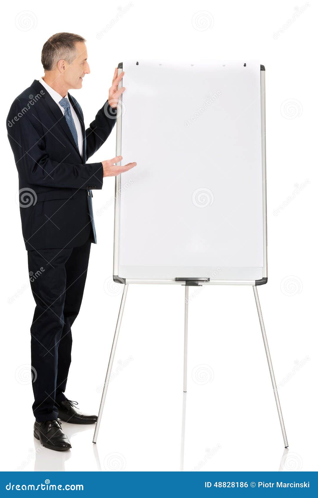Male Executive Presenting on Flip Chart Stock Photo - Image of board ...