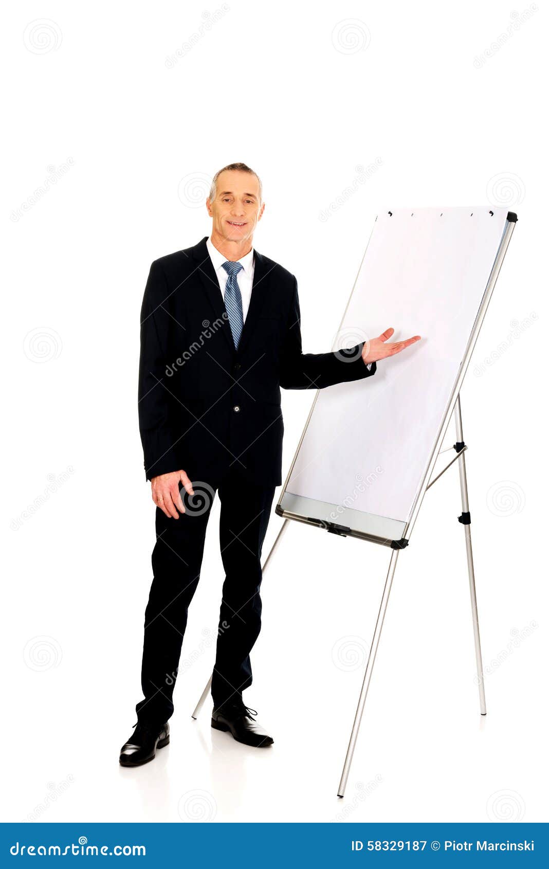Male Executive Presenting on Flip Chart Stock Image - Image of present ...