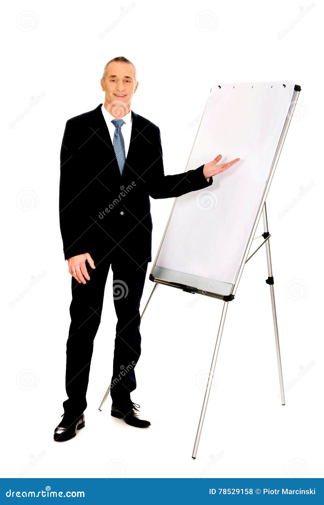 Male Executive Presenting on Flip Chart Stock Photo - Image of ...