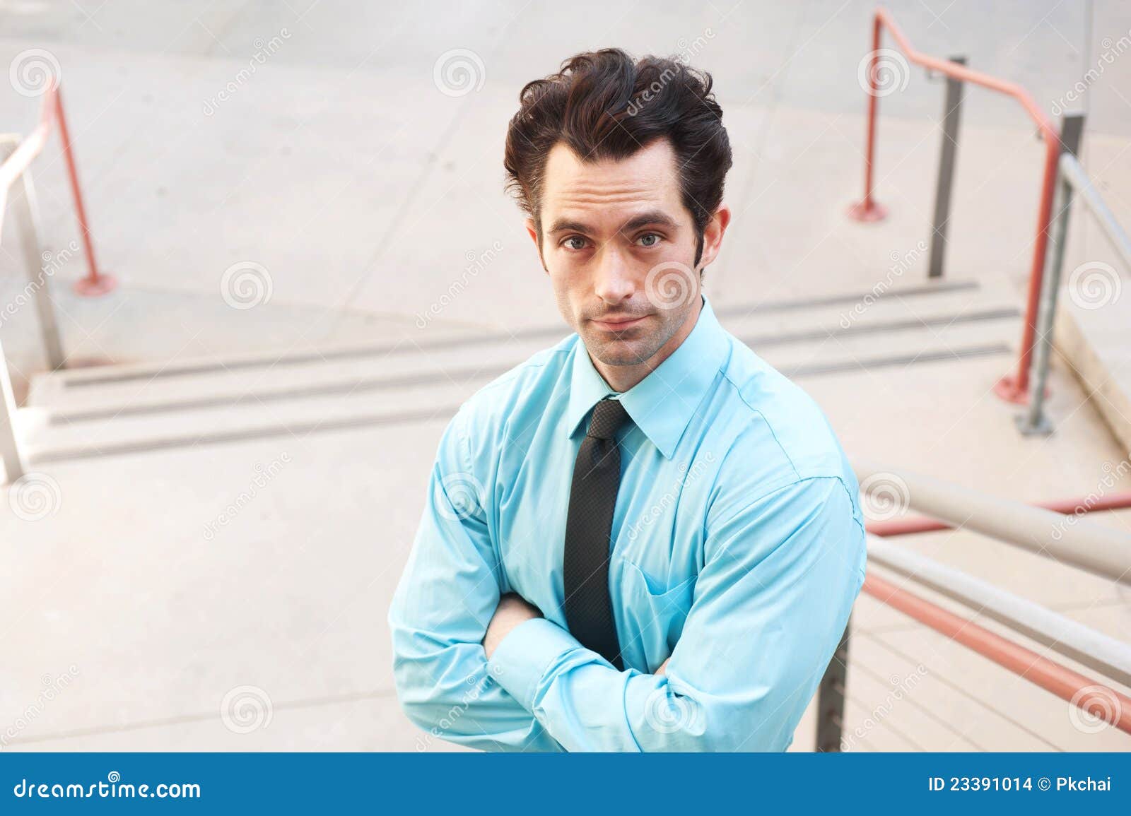 Male Executive Standing with Arms Crossed Stock Photo - Image of boss ...
