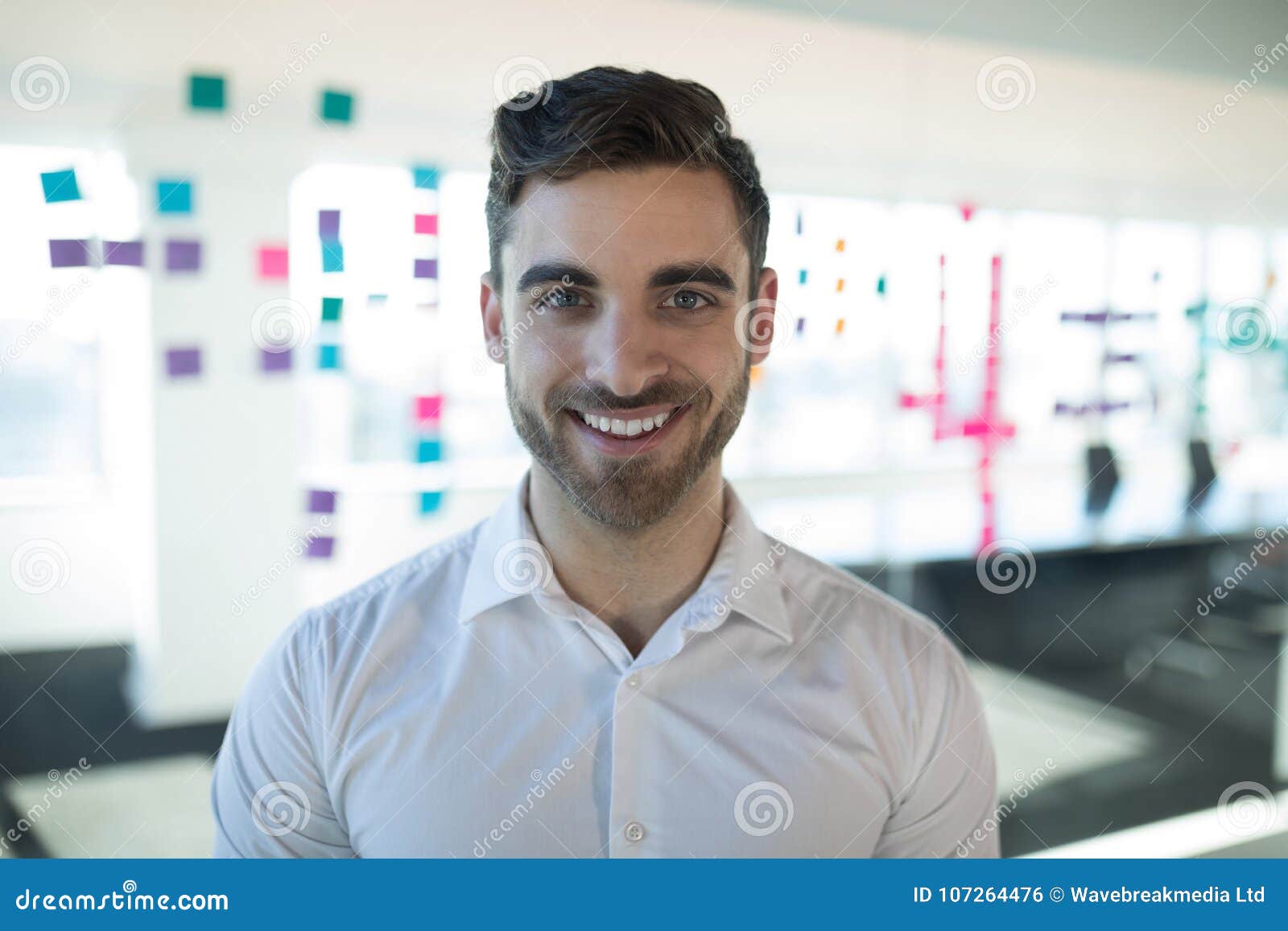 Male Executive Standing in Office Stock Photo - Image of corporate ...
