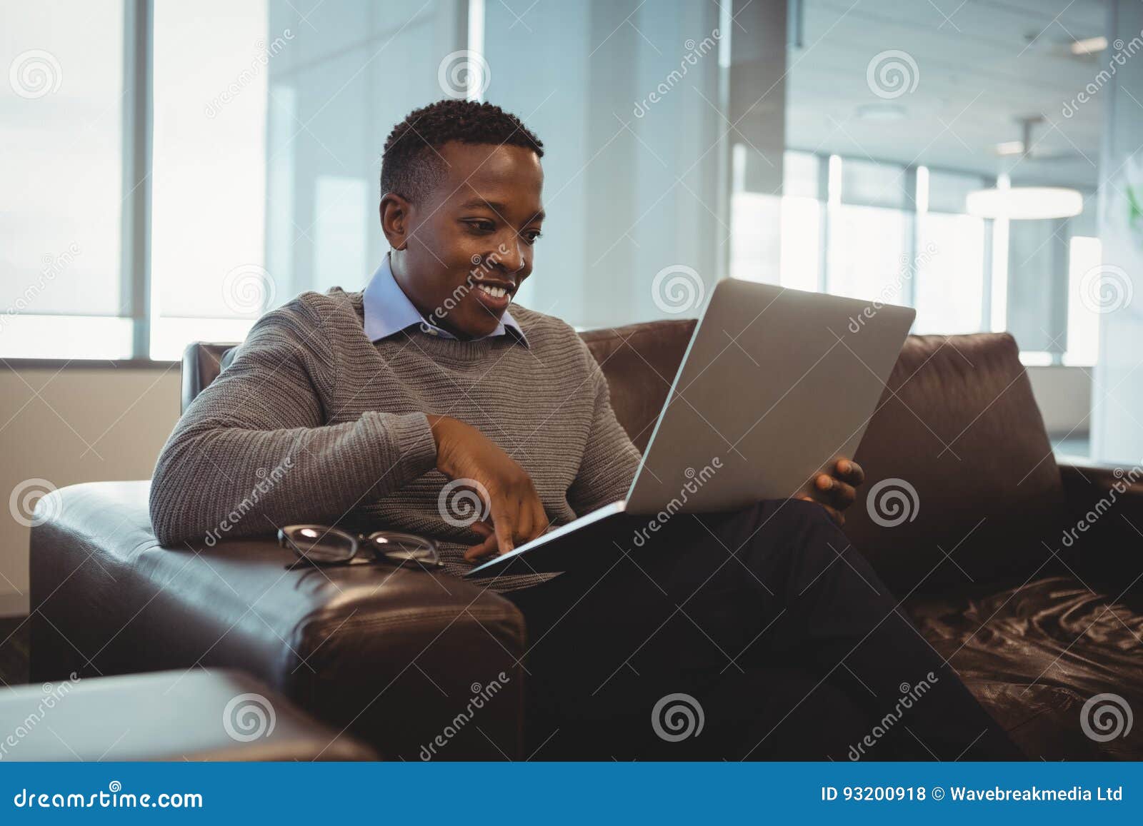 Male Executive Using Laptop Stock Photo - Image of business, leadership ...