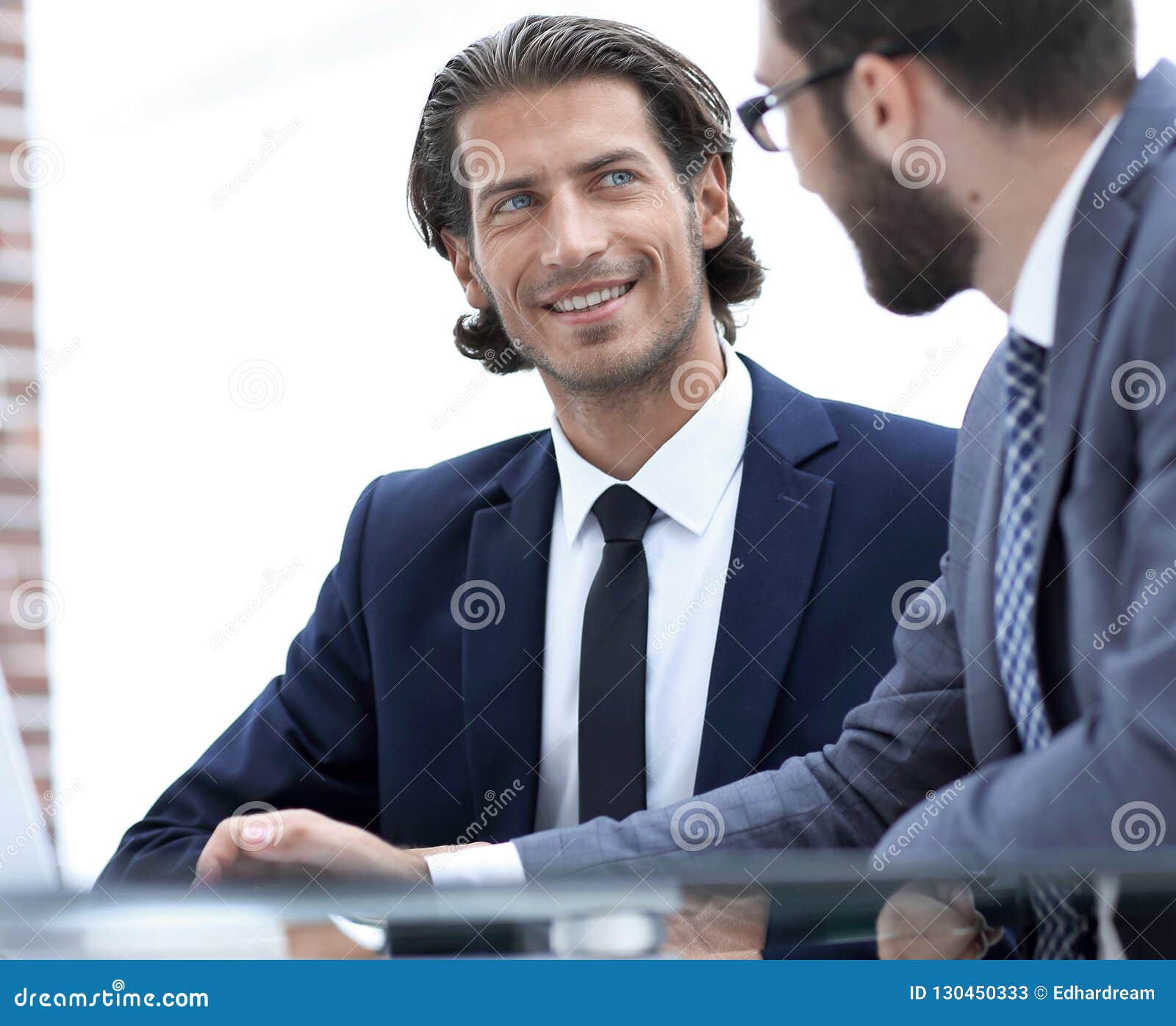 Male Executives in Office, Looking at Computer Stock Image - Image of ...