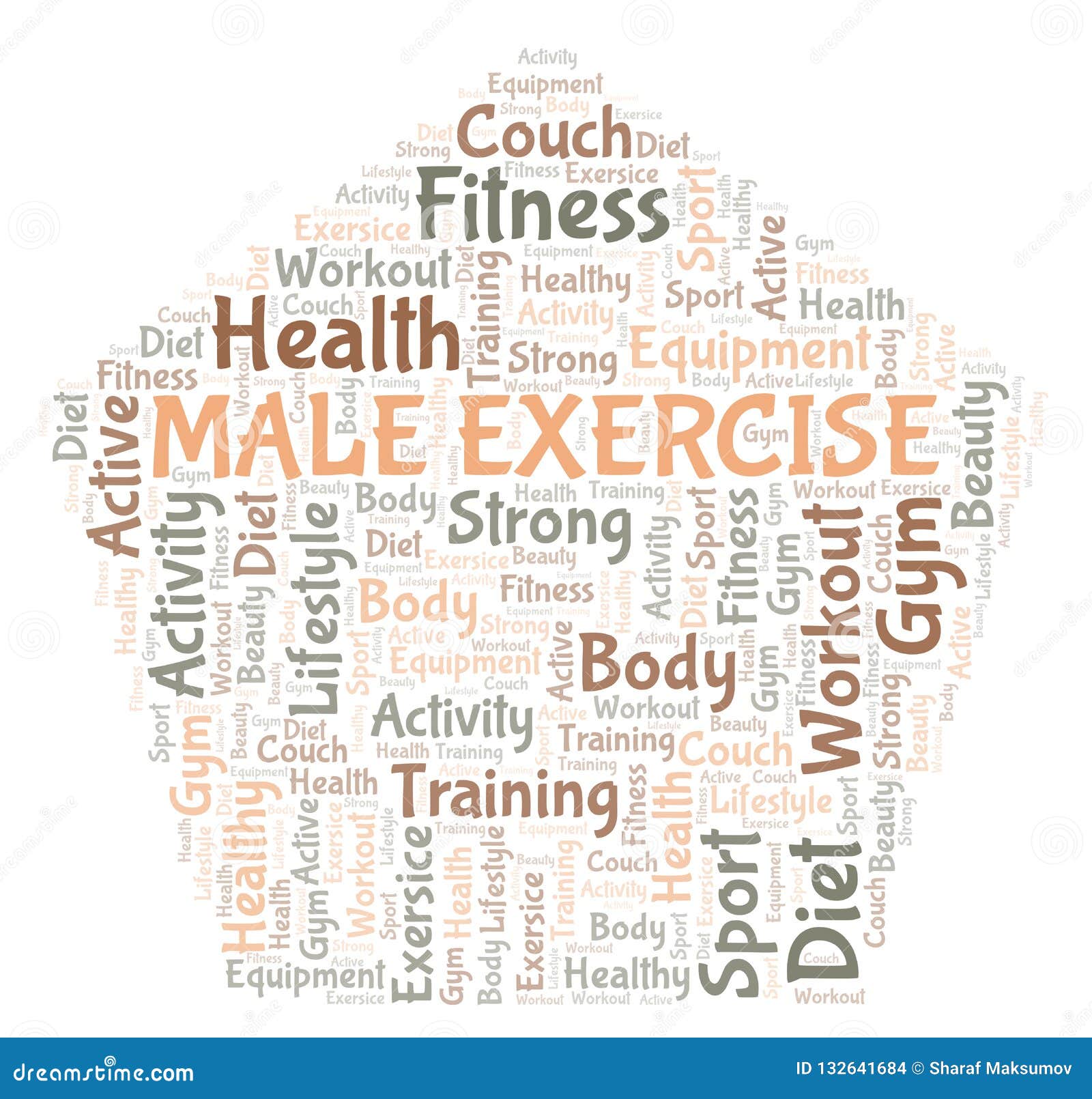 Male Exercise word cloud stock illustration. Illustration of text ...