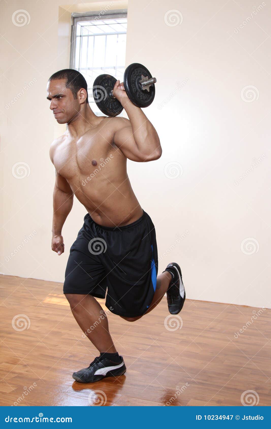 Male Exercising, Lifting Dumbbell Stock Image - Image of adult ...