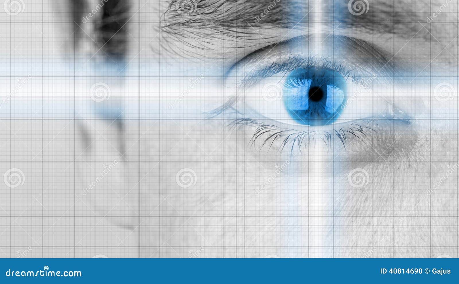 Male Eye with Radiating Light and Blue Iris Stock Photo - Image of ...