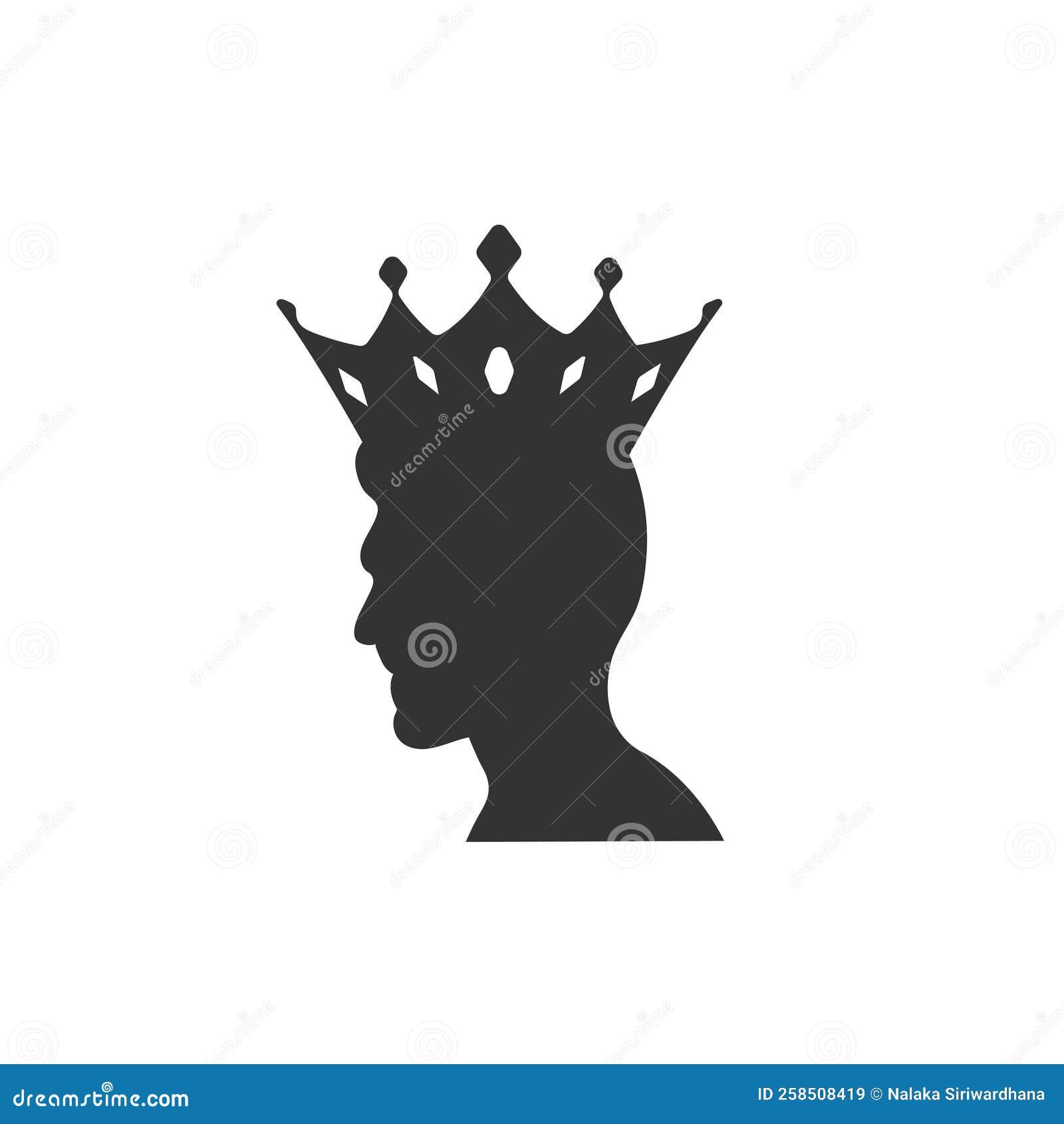King Head with Crown Illustration. Stock Vector - Illustration of crown ...