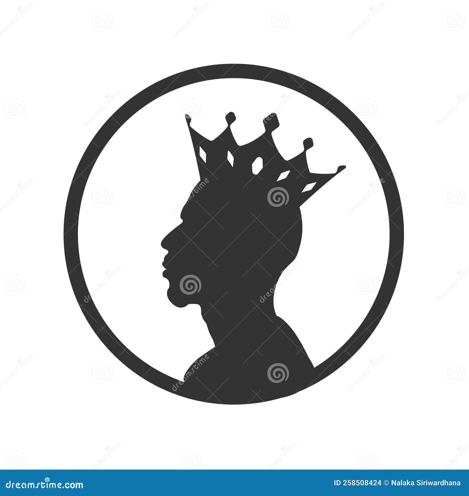 King Head with Crown Illustration. Stock Vector - Illustration of ...