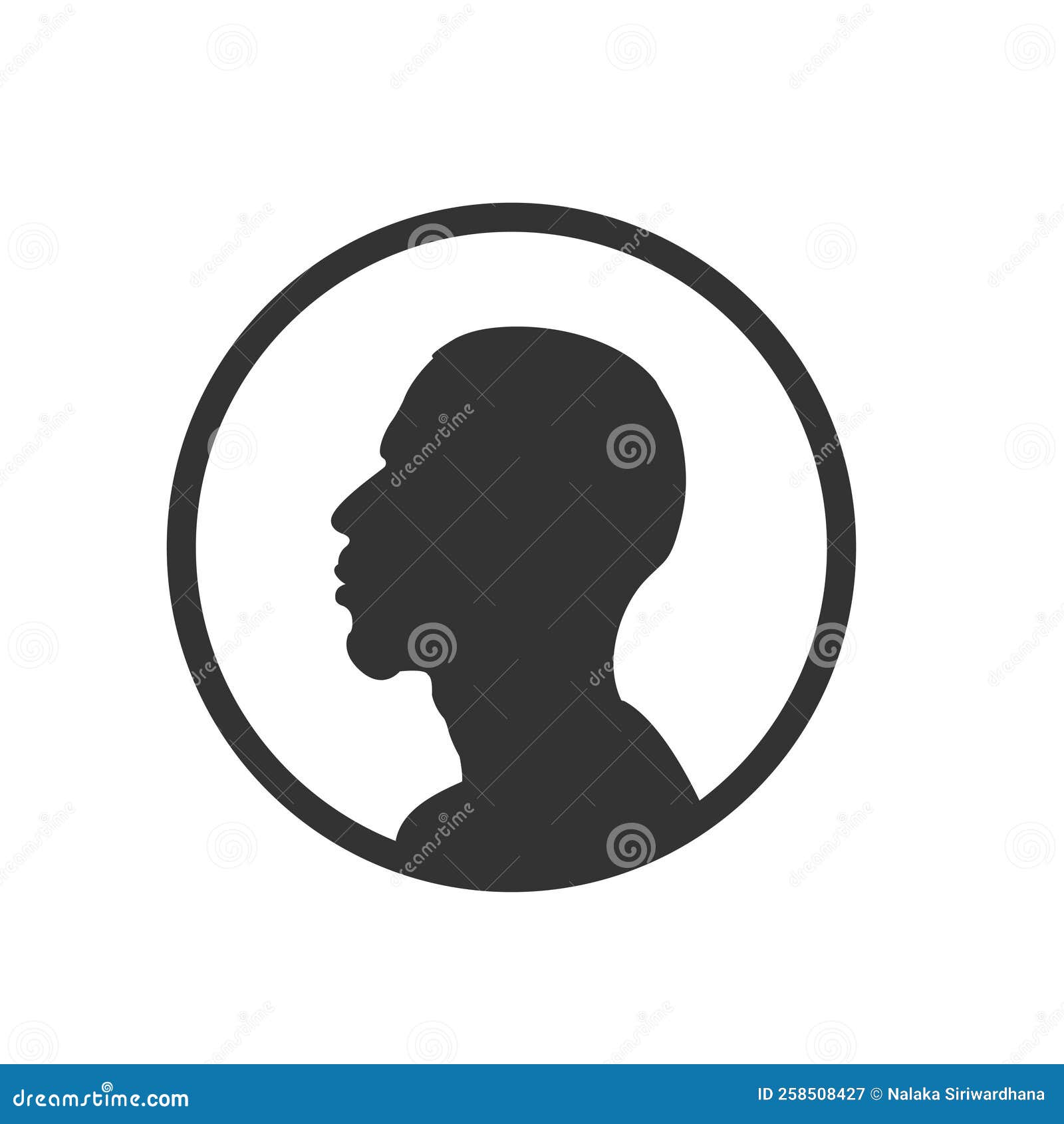 Face Man Head Icon Silhouette. Male Avatar Profile Icon. Stock Vector ...