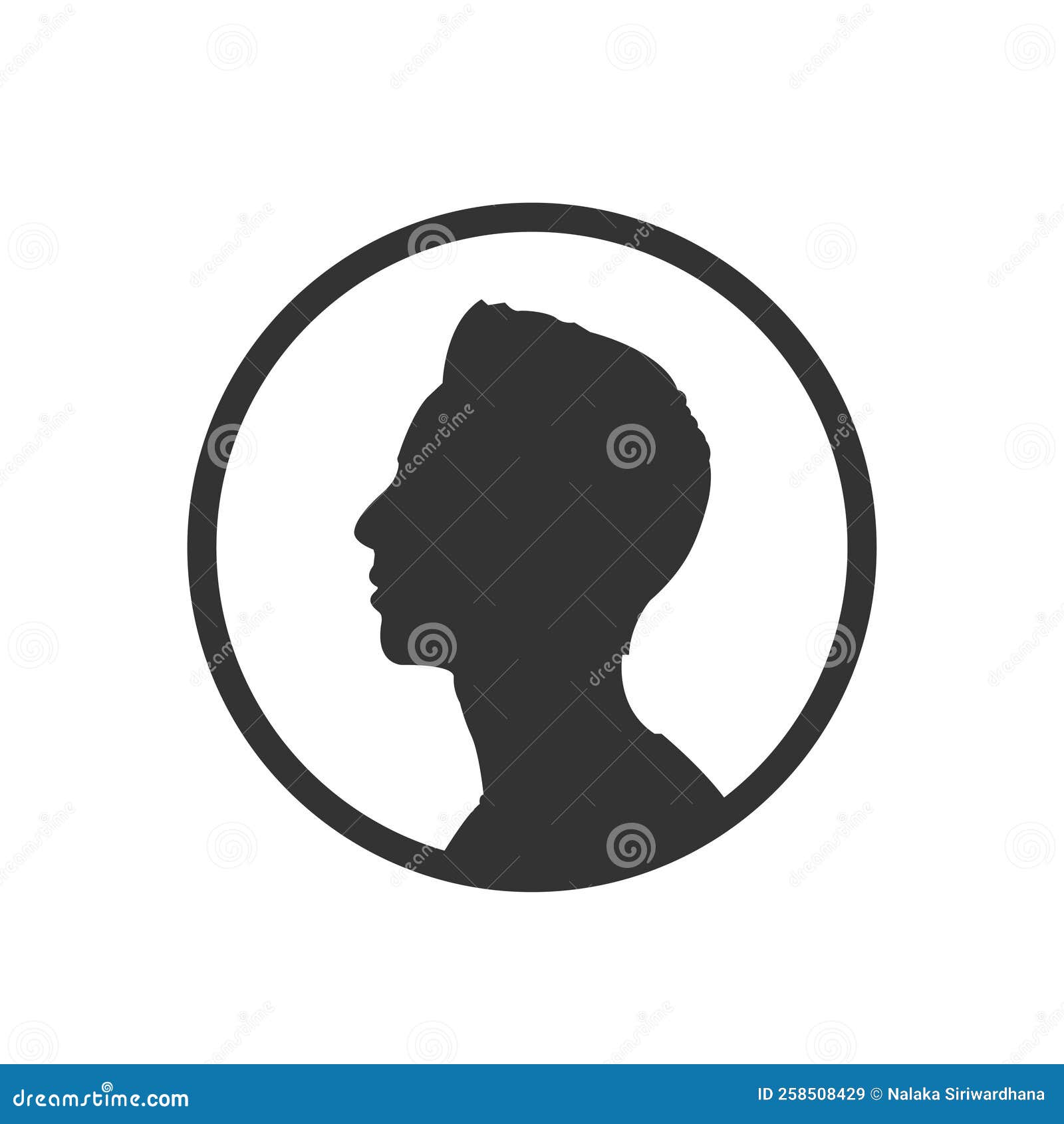 Face Man Head Icon Silhouette. Male Avatar Profile Icon. Stock Vector ...