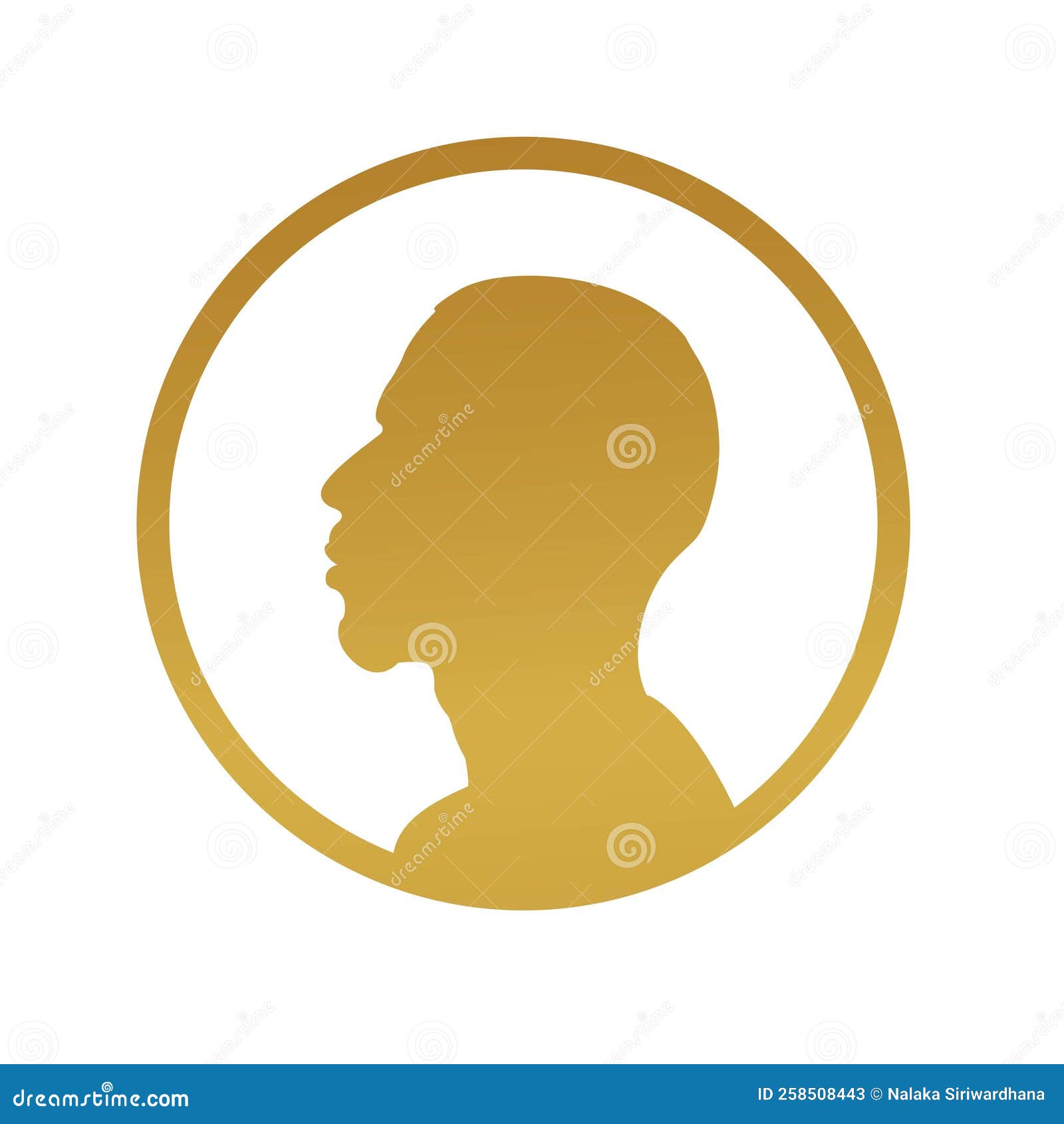 Face Man Head Icon Silhouette. Male Avatar Profile Icon. Stock Vector ...