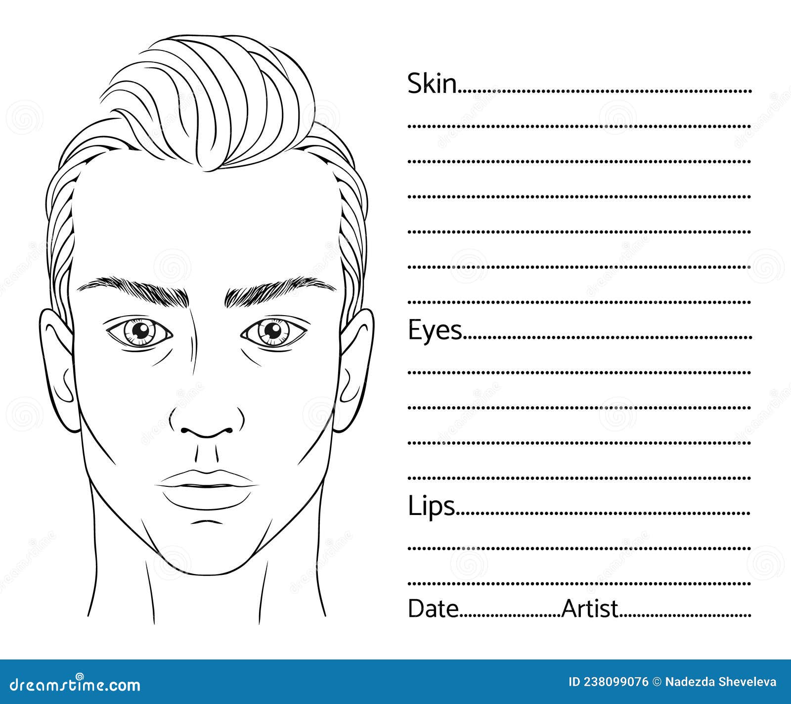 Male face chart stock vector. Illustration of chart - 238099076