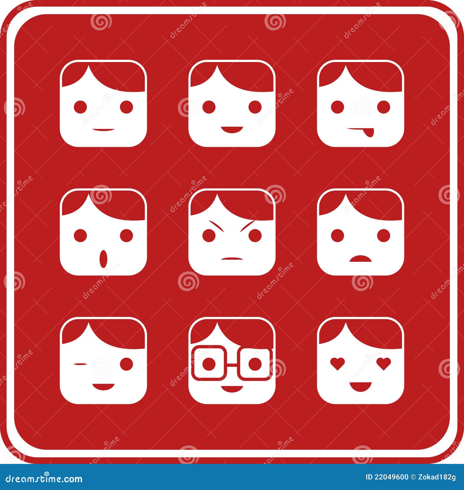 Male Face Expression Icons stock vector. Illustration of circle - 22049600