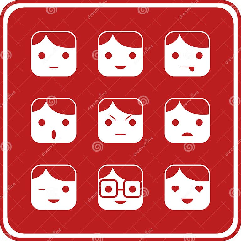 Male Face Expression Icons stock vector. Illustration of circle - 22049600