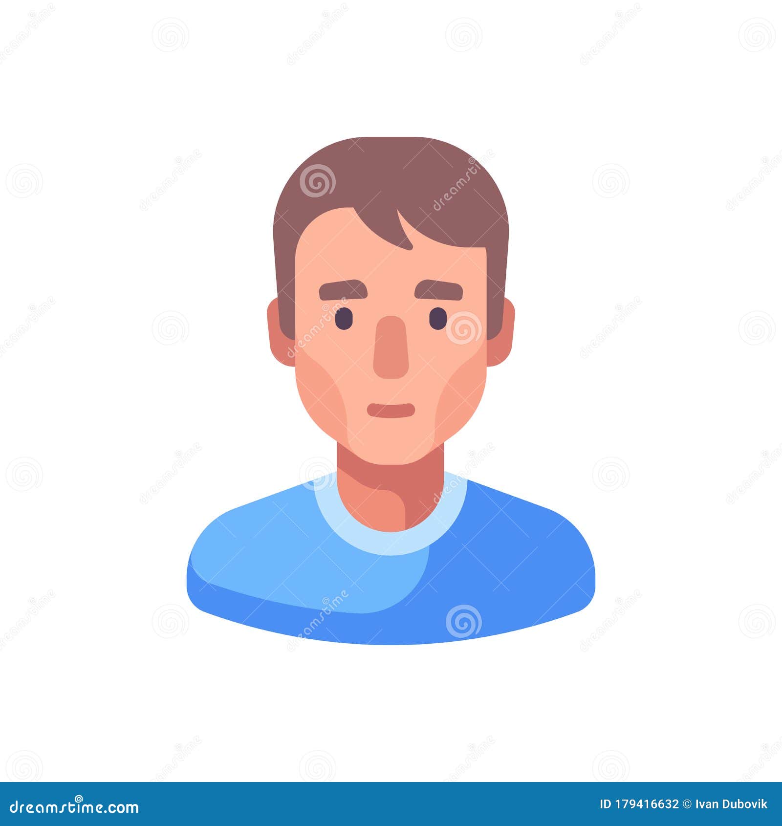 Male Face Flat Icon. Avatar Illustration Stock Vector - Illustration of ...