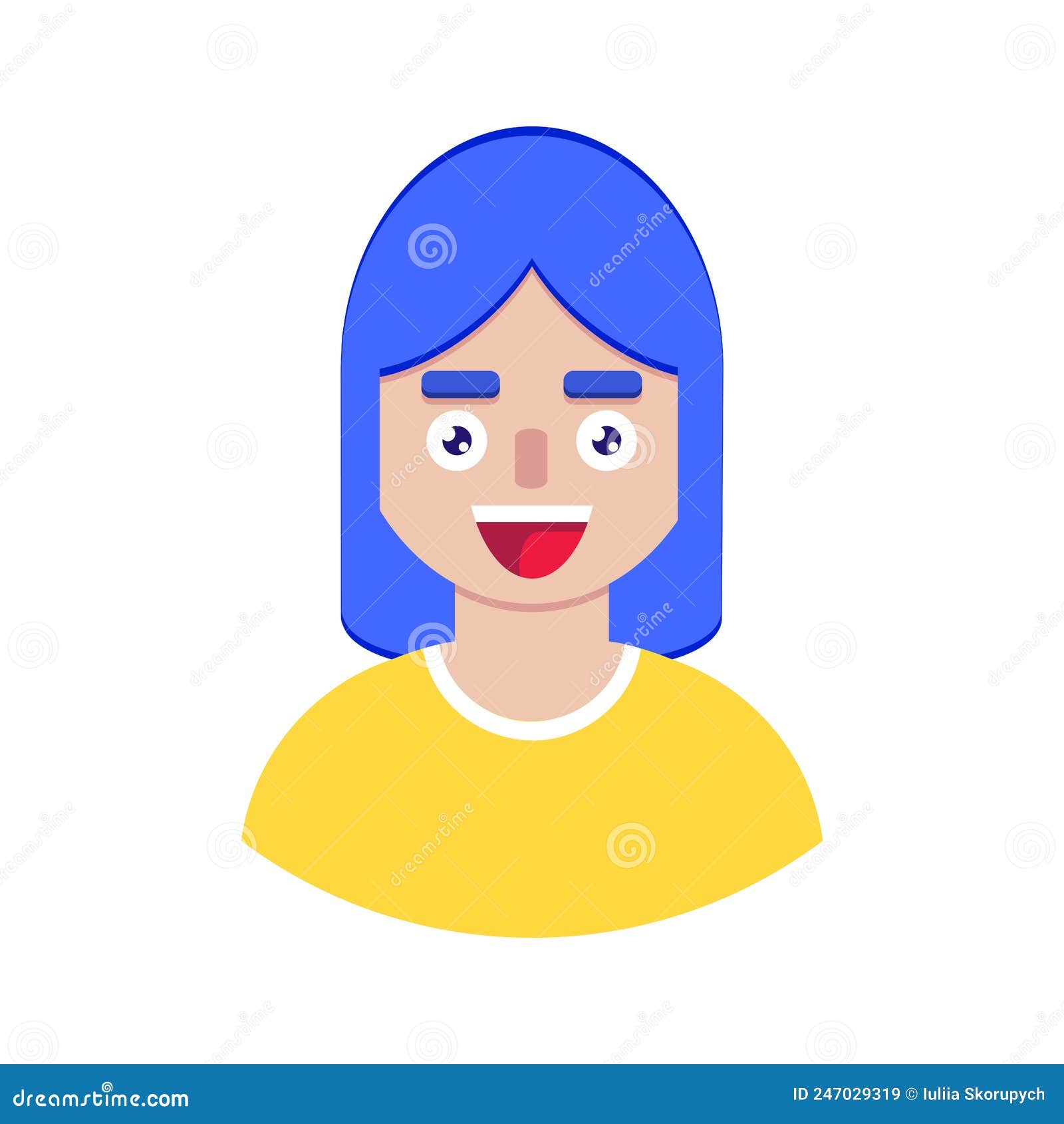Male face in flat style stock vector. Illustration of face - 247029319
