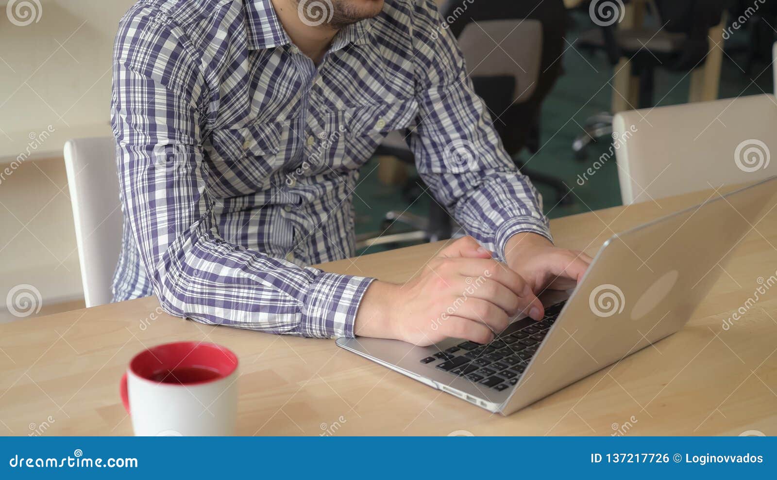 Male without Face Working on Computer. Stock Photo - Image of chatting ...