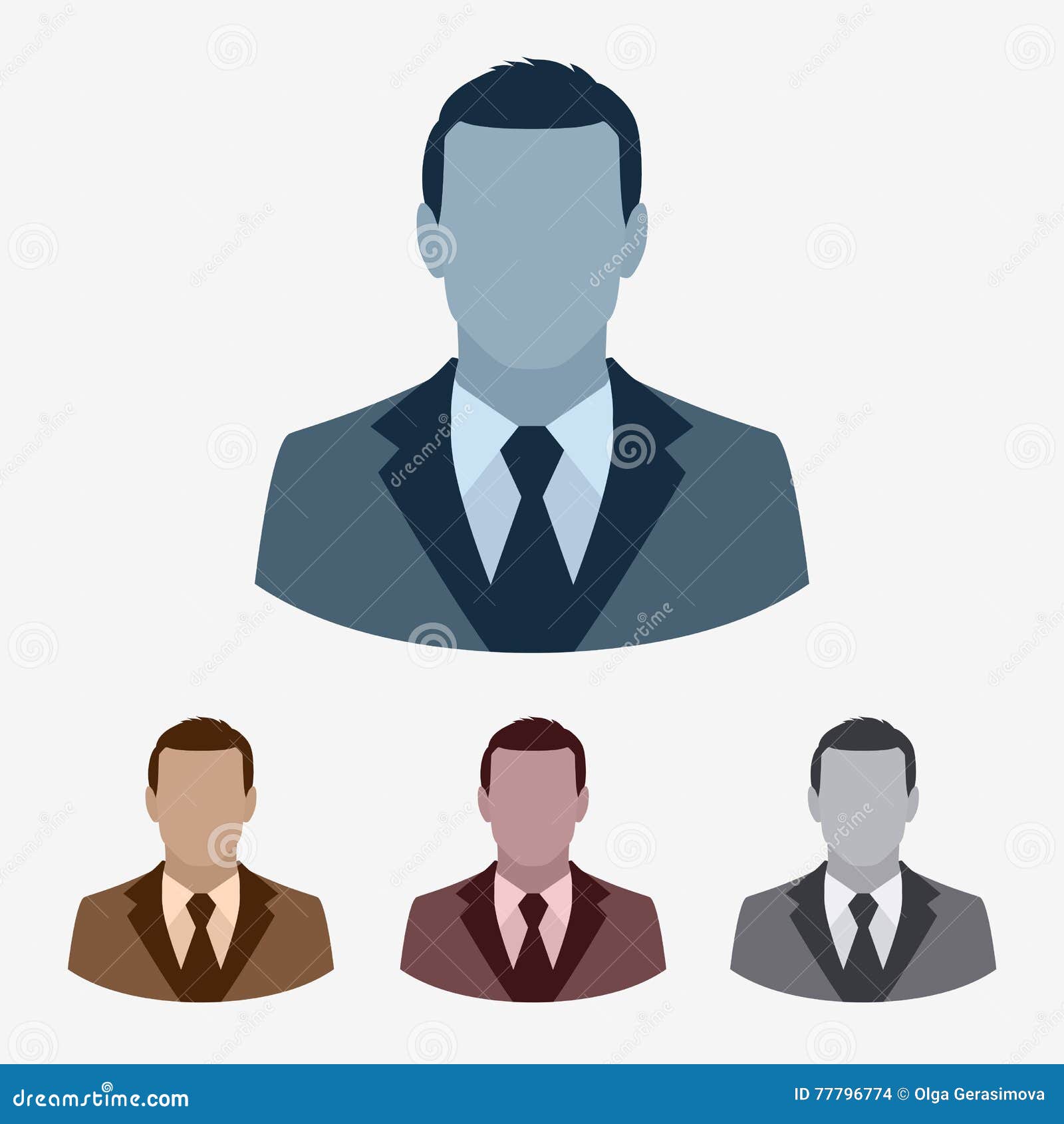 Male Faces Icons Set in Trendy Flat Style Stock Vector - Illustration ...