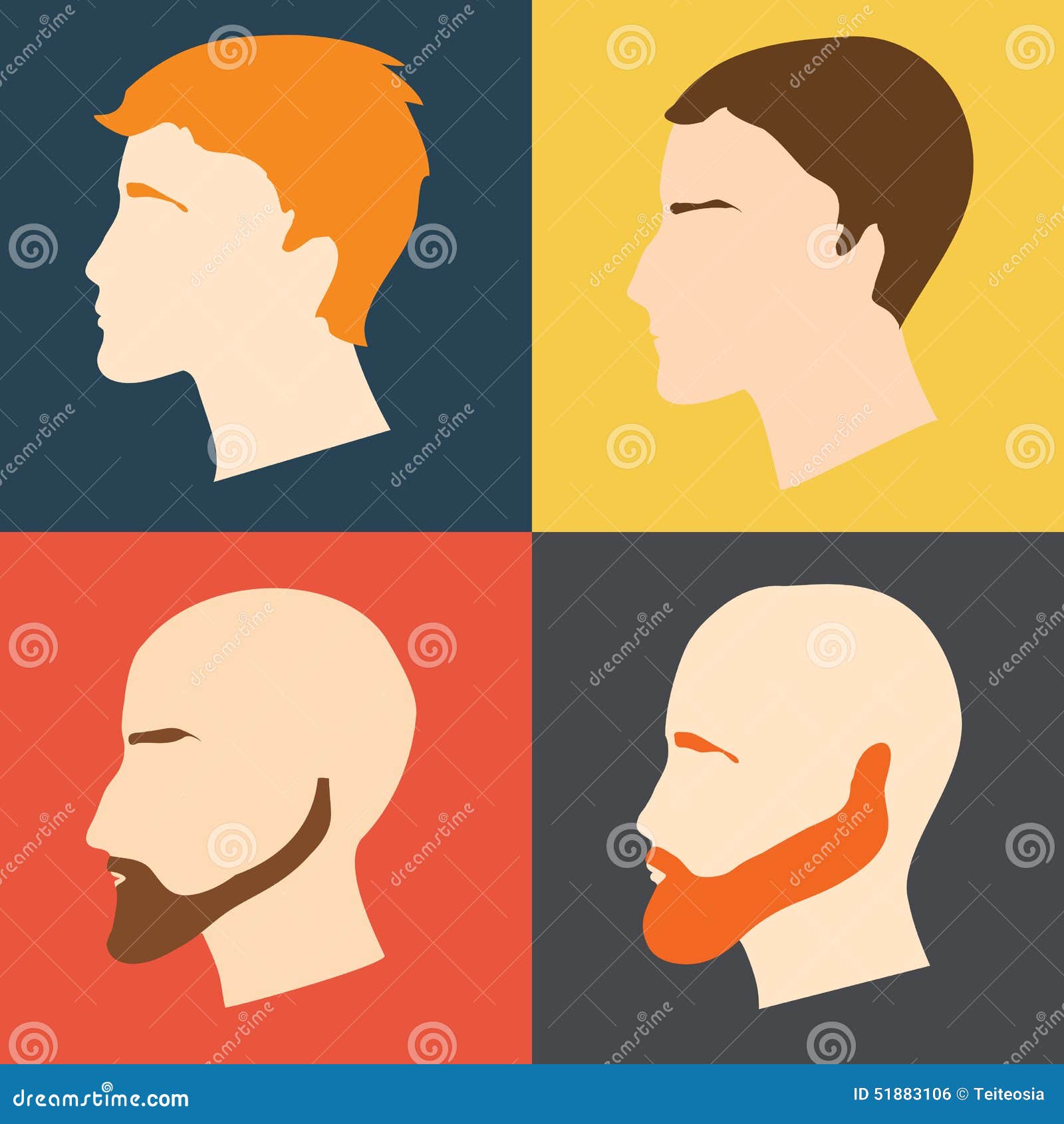 Male faces in profile stock vector. Illustration of abstract - 51883106