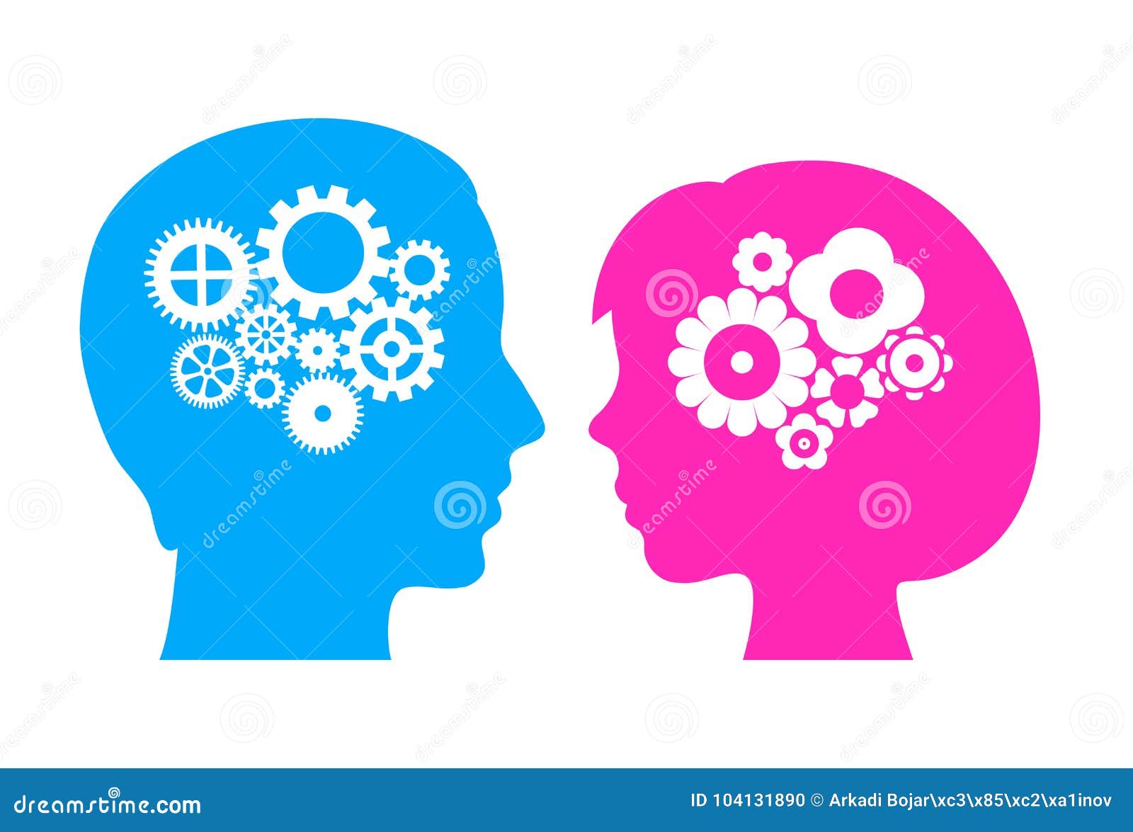 Male and Female Brain Vector Icon Stock Vector - Illustration of ...