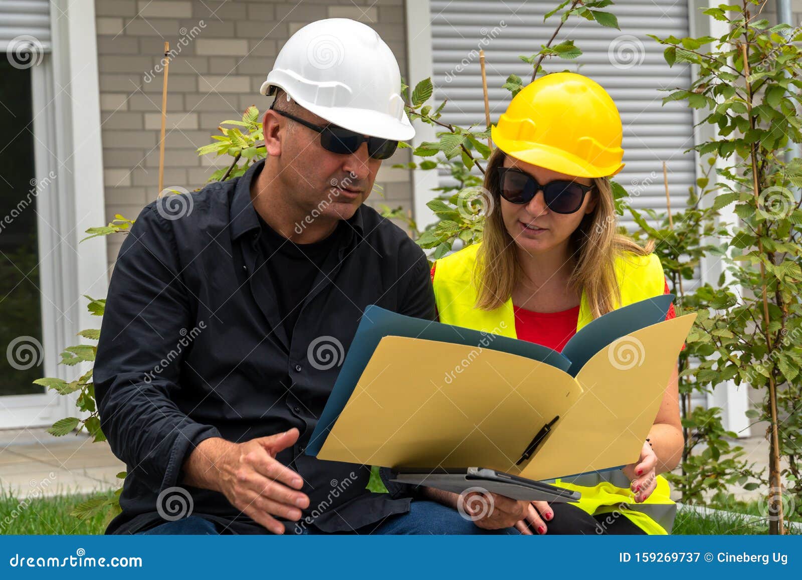 Two Civil Engineers at Work Stock Image - Image of cooperation, people ...