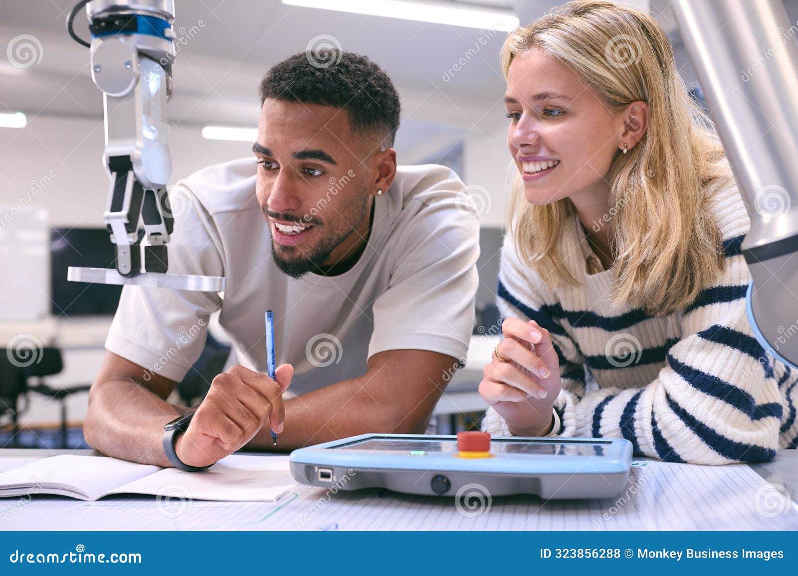 Male and Female College or University Engineering Students in Robotics ...