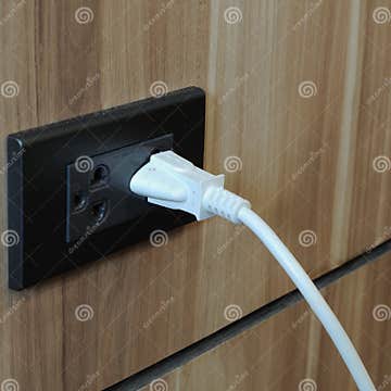 Male and Female Connector, Plug Socket on Wall. Stock Photo - Image of ...