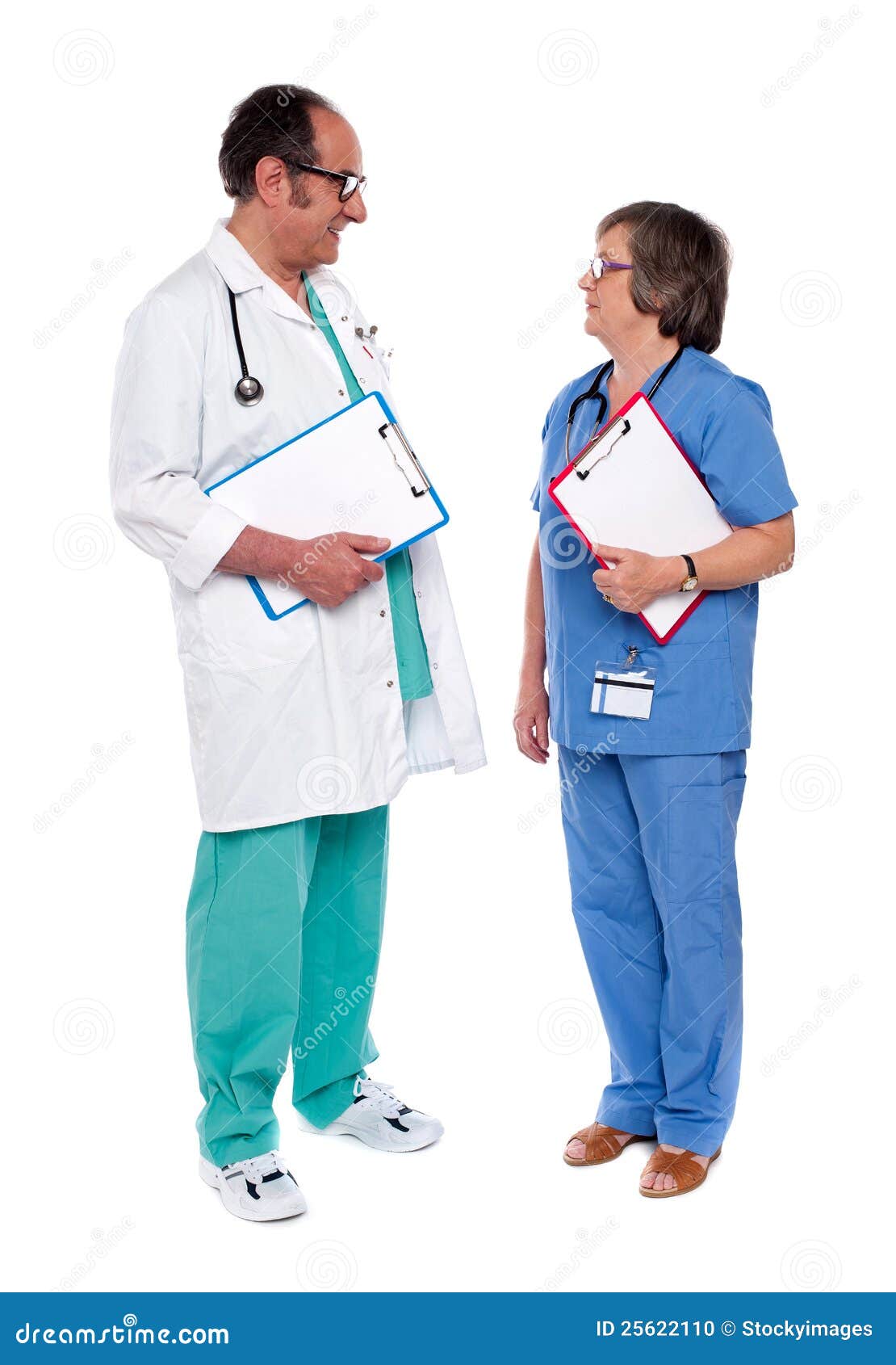 Male and Female Doctors Discussing a Case Stock Photo - Image of ...