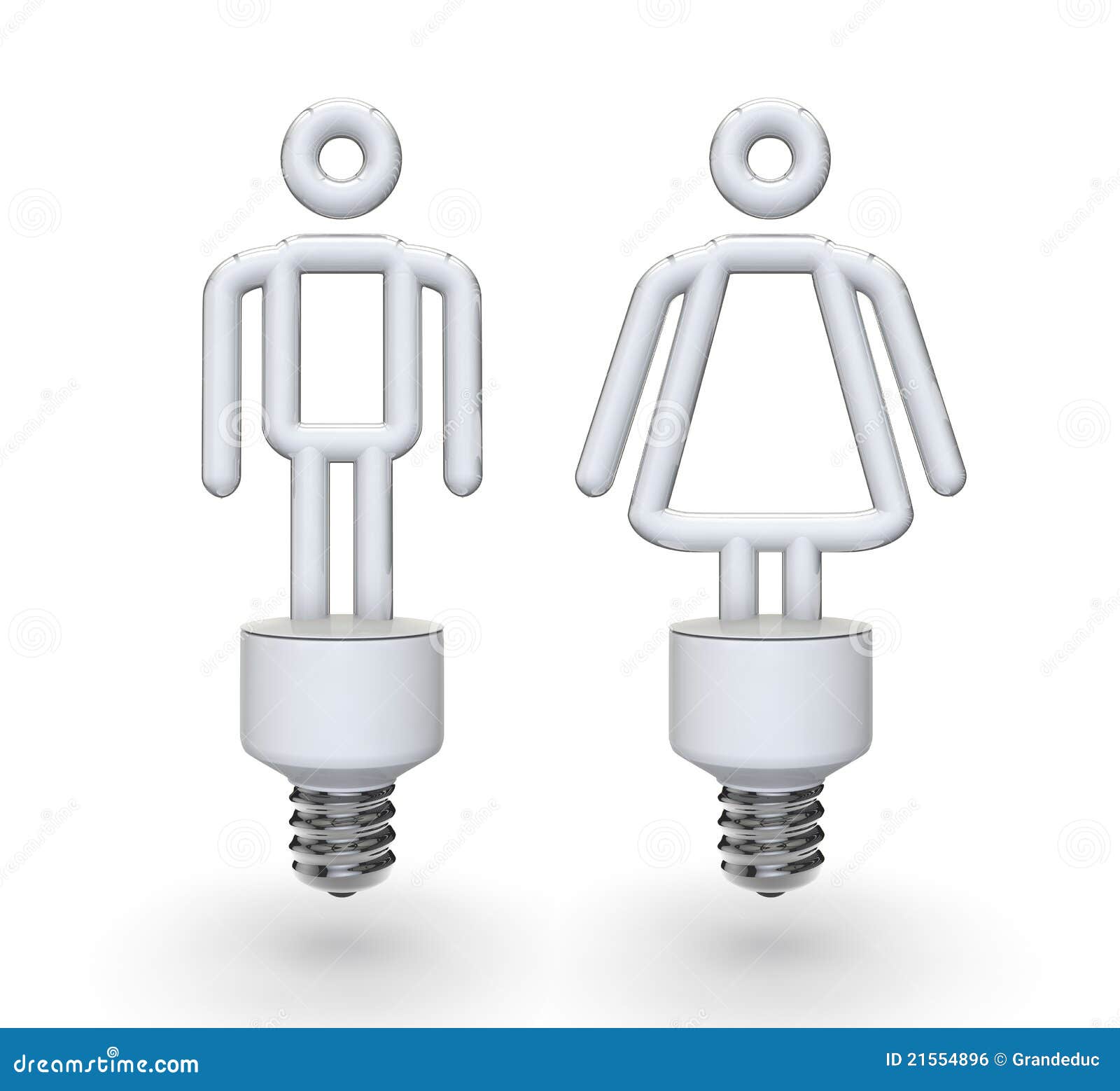 Male and Female Energy Bulbs Stock Illustration - Illustration of ...