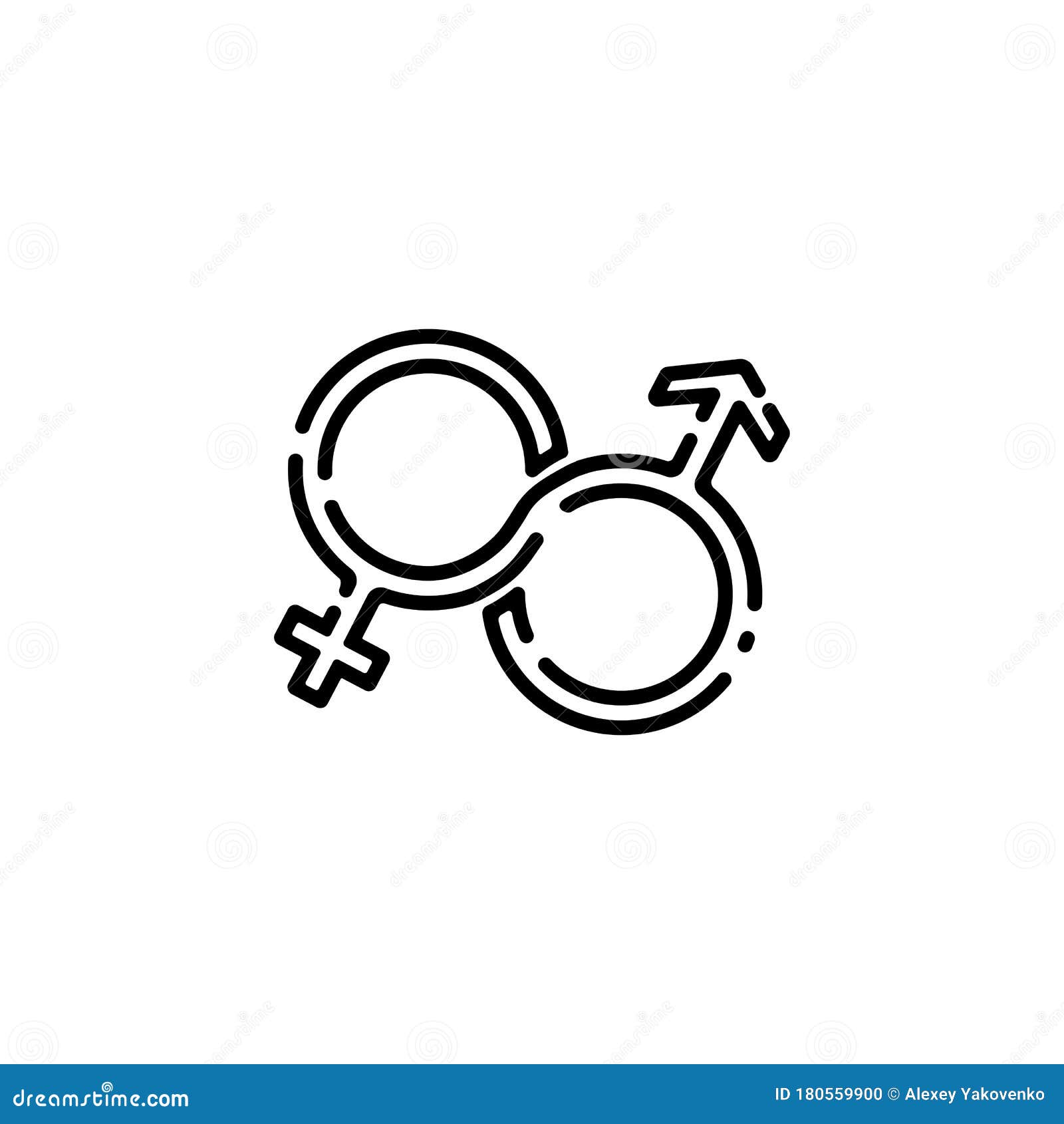 Male And Female Gender Sex Symbol Or Symbols Of Men And Women Icon