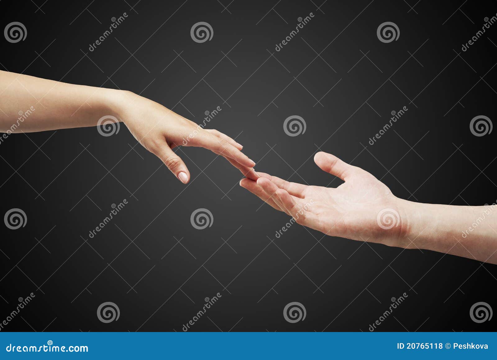 Male and Female Hands (palms) Stretch To Each Oth Stock Photo - Image ...