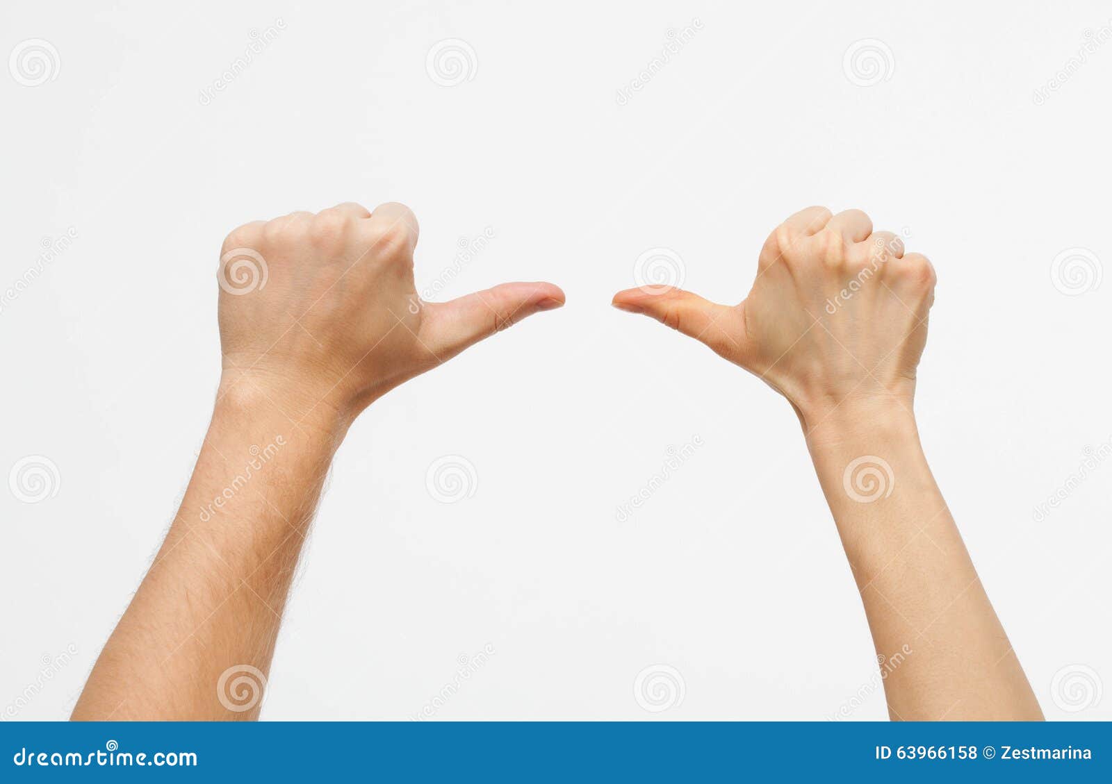 Male and Female Hands Showing Different Direction Stock Photo - Image ...