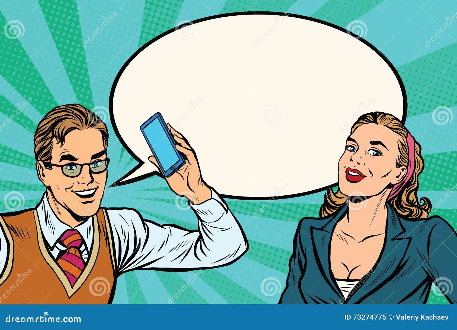 Phone With Dialogue Box Vector Illustration | CartoonDealer.com #17554846